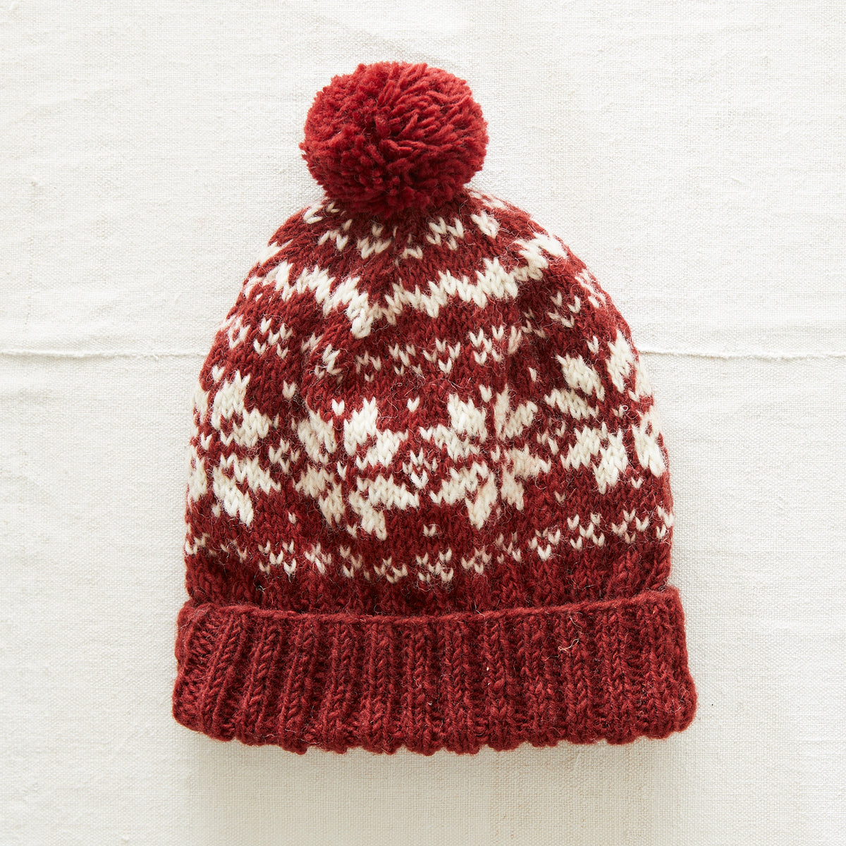 HIMAL Nordic Snowflake Wool Knit Unisex Bobble Hat – AURA QUE